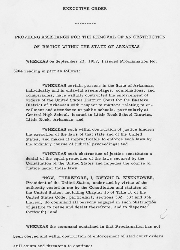 Executive Order 10730: Little Rock Desegregation - Overview